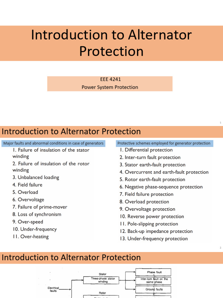 3 Alternator Protection | PDF | Resistor | Relay