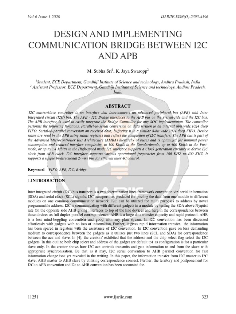 I2c-Apb Bridge | PDF | Telecommunications | Computer Engineering