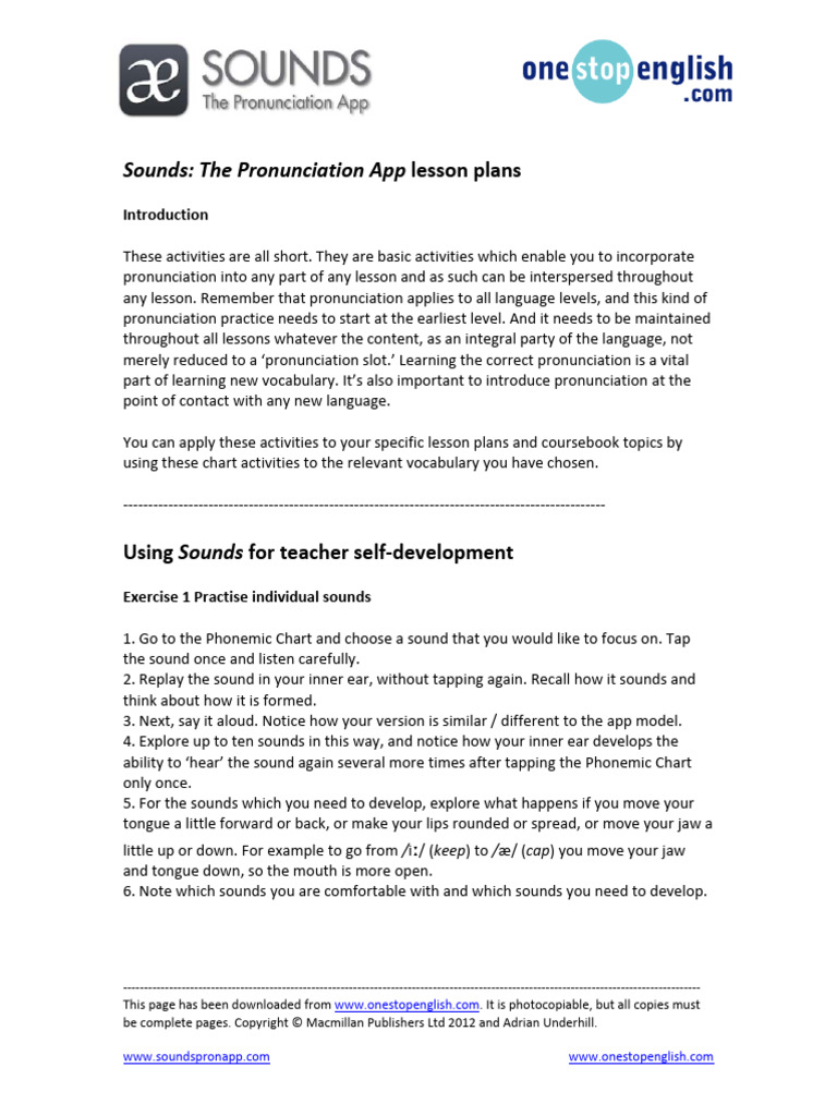 Sounds Lesson Plan Self Development | PDF | Lesson Plan | Phoneme