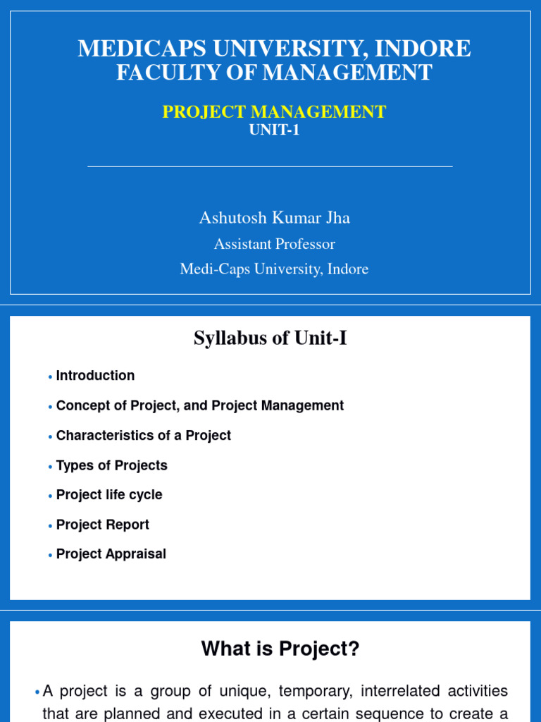 Project Management Unit-1 - New Syllabus | PDF | Project Management | Business