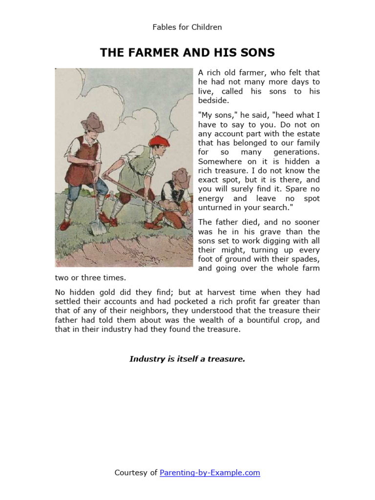 The Farmer and His Sons: A Moral Tale | PDF