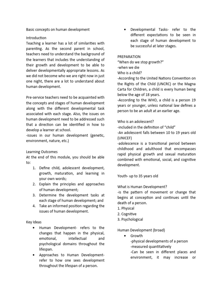 Basic Concepts On Human Development | Download Free PDF | Developmental ...