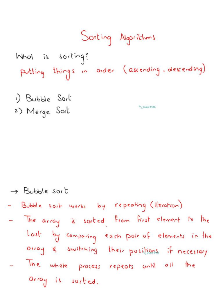 Sorting Algorithms Pdf