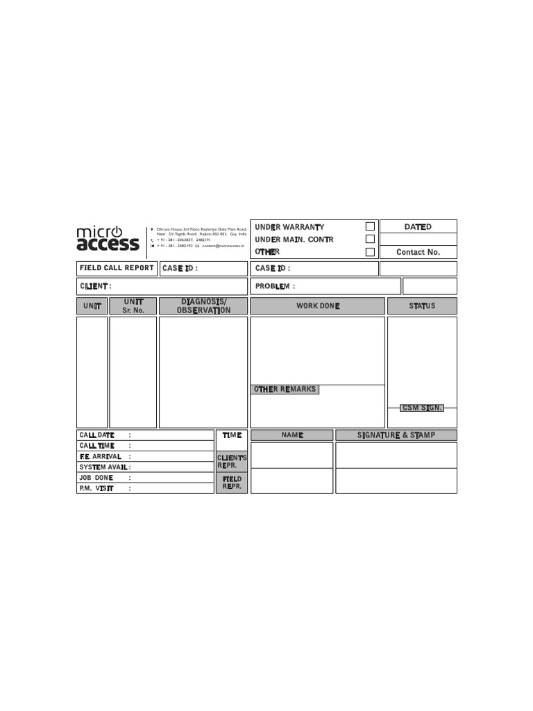Call Report Formet R Mapl 056 Pdf