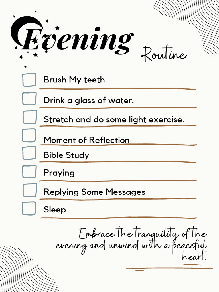 Evening Routine for Relaxation and Reflection | PDF | Wellness
