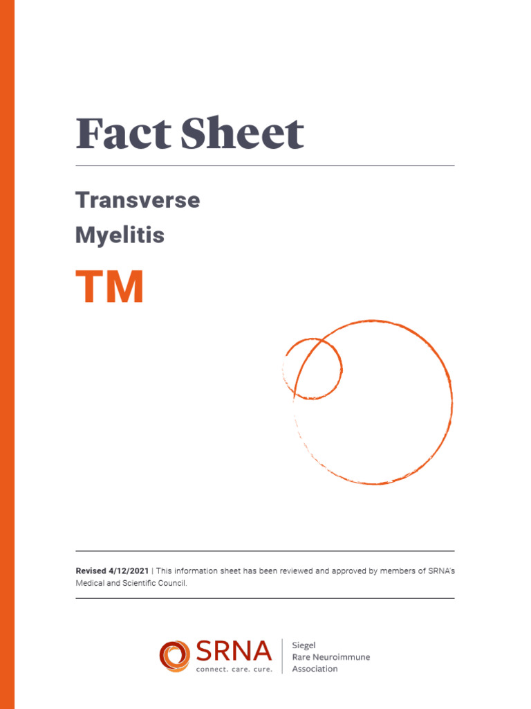 Fact Sheet: Transverse Myelitis | PDF | Multiple Sclerosis | Major ...