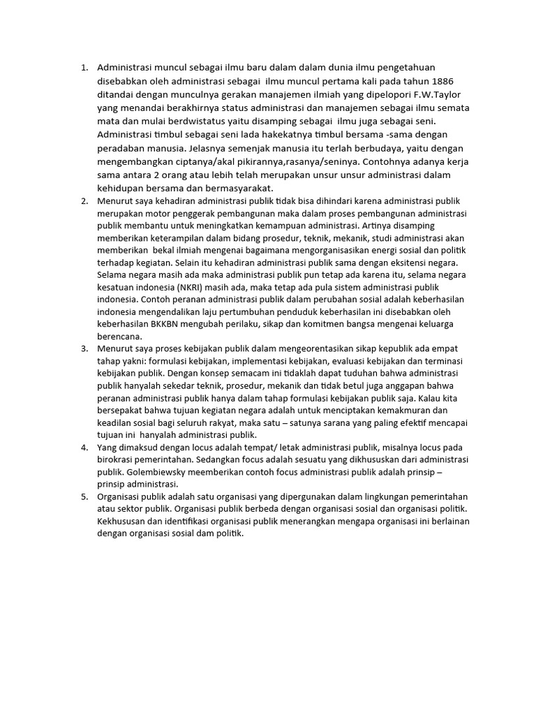 Tugas 1 Pengantar Ilmu Administrasi Negara | PDF