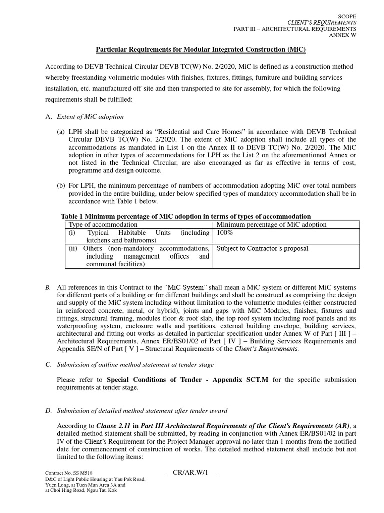 Particular Requirements For Modular Integrated Construction (Mic) | PDF