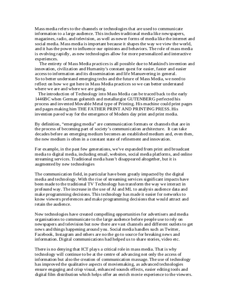 Group 1 MCOM 114 Project. | PDF | Mass Media | Streaming Media