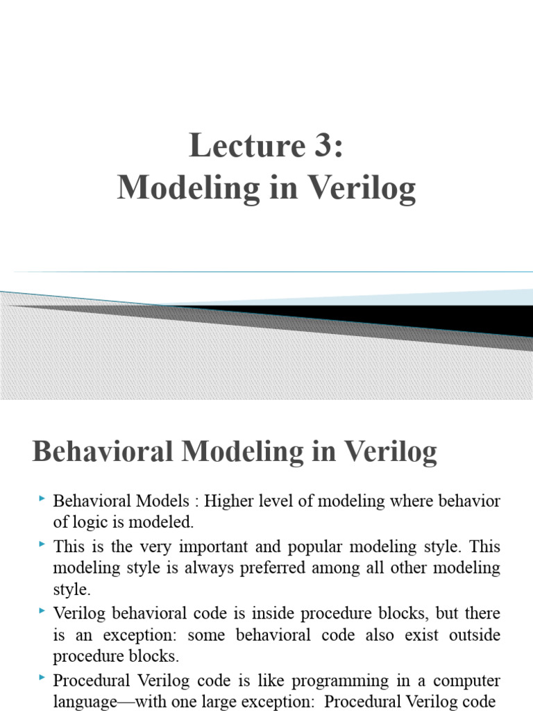 Verilog Lecture 3 - Noopur | PDF | Information Technology | Systems ... Verilog Lecture 3 - Noopur | PDF | Information Technology | Systems ...