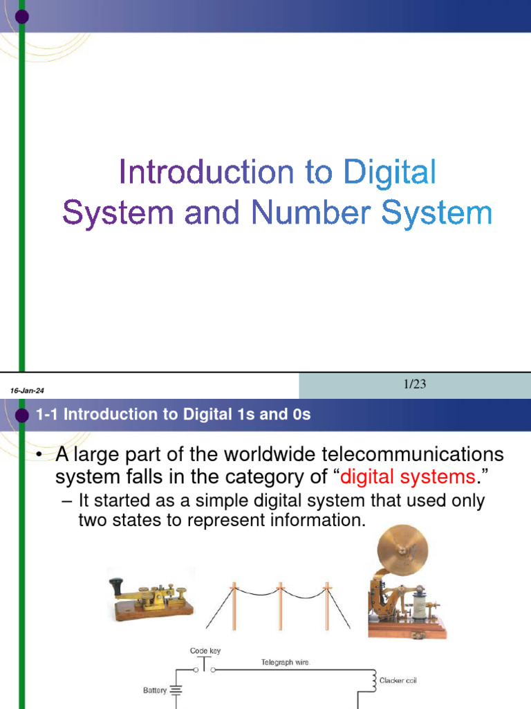 Introduction To Number System | PDF | Analogue Electronics | Digital Signal