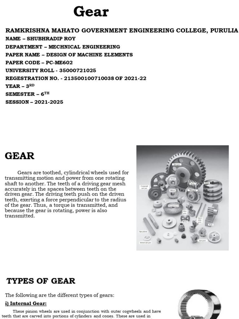 Gear | PDF | Gear | Applied And Interdisciplinary Physics