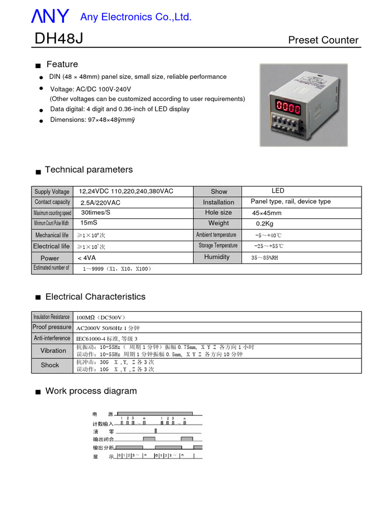 Preset Counter DH48J | PDF | Alternating Current | Electrical Engineering