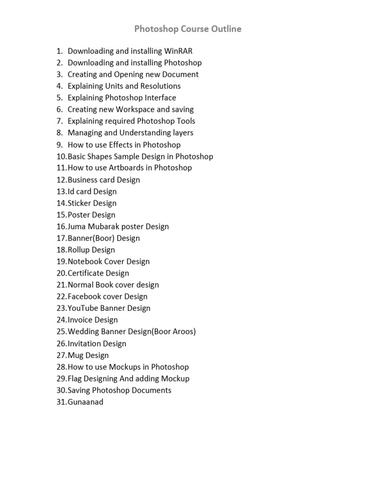 Adobe Photoshop Course | PDF