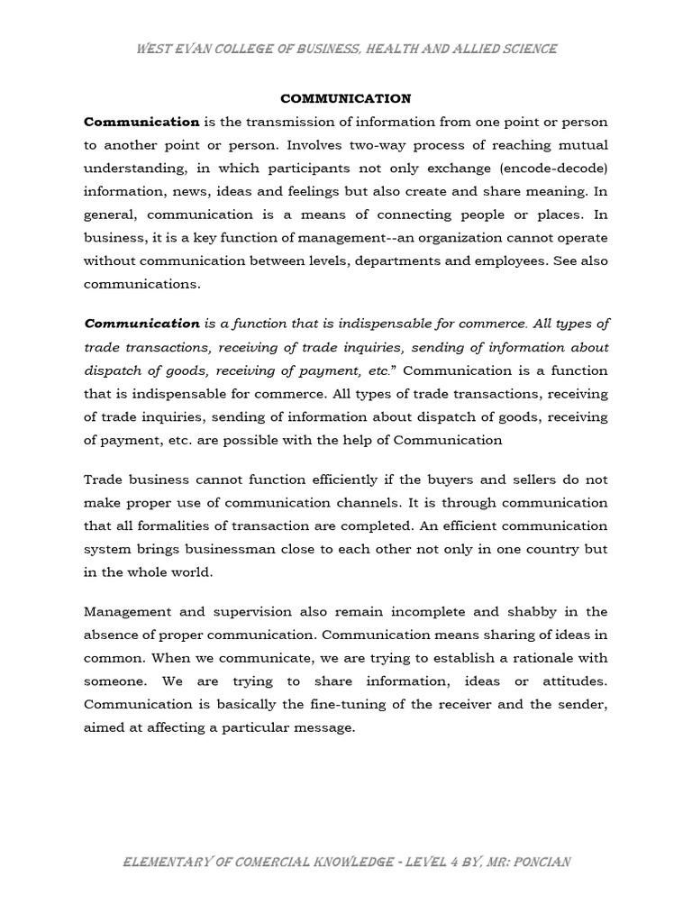 Communication and Insurance | PDF | Insurance | Communication