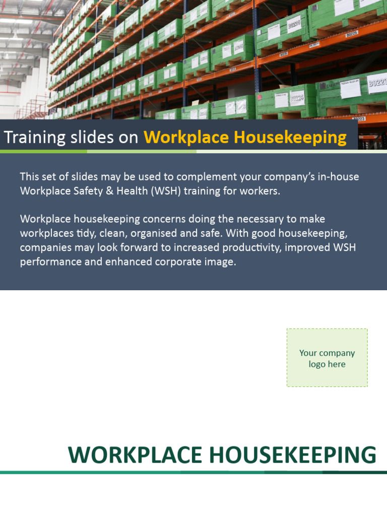 Workplace Housekeeping Training Guide | PDF | Housekeeping | Waste