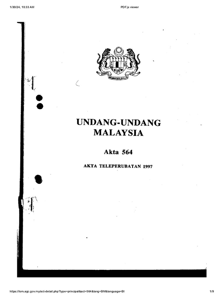 Akta Teleperubatan 1997 | PDF