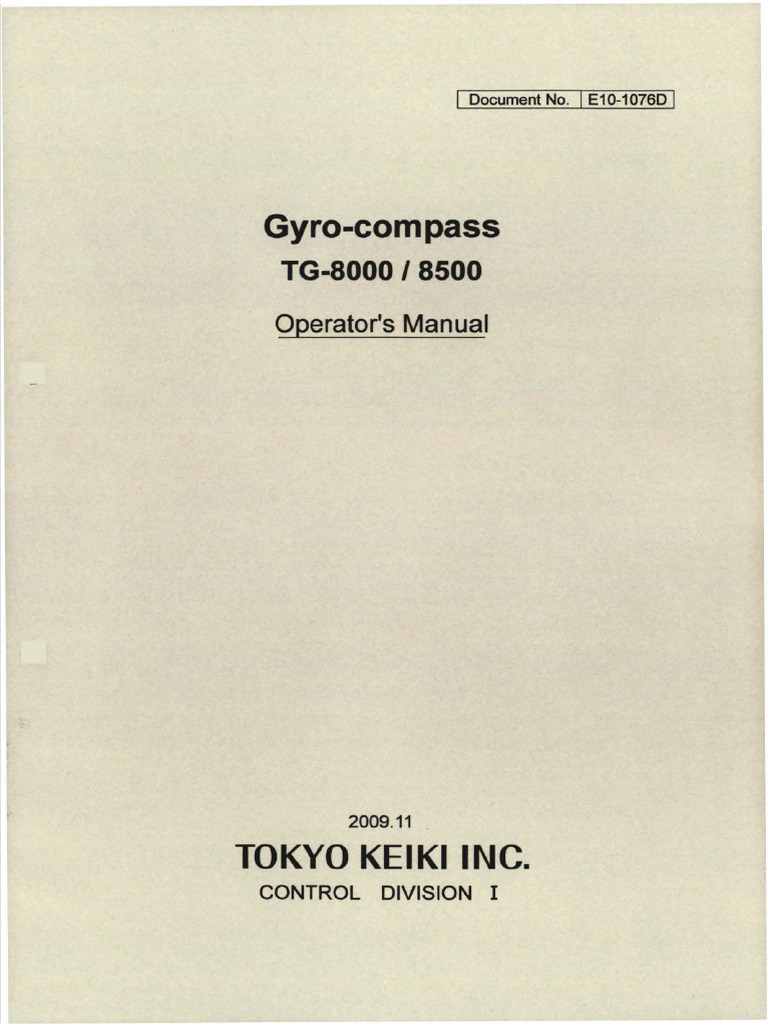 Gyro-Compass TG-8000 - 8500 Operator's Manual | PDF