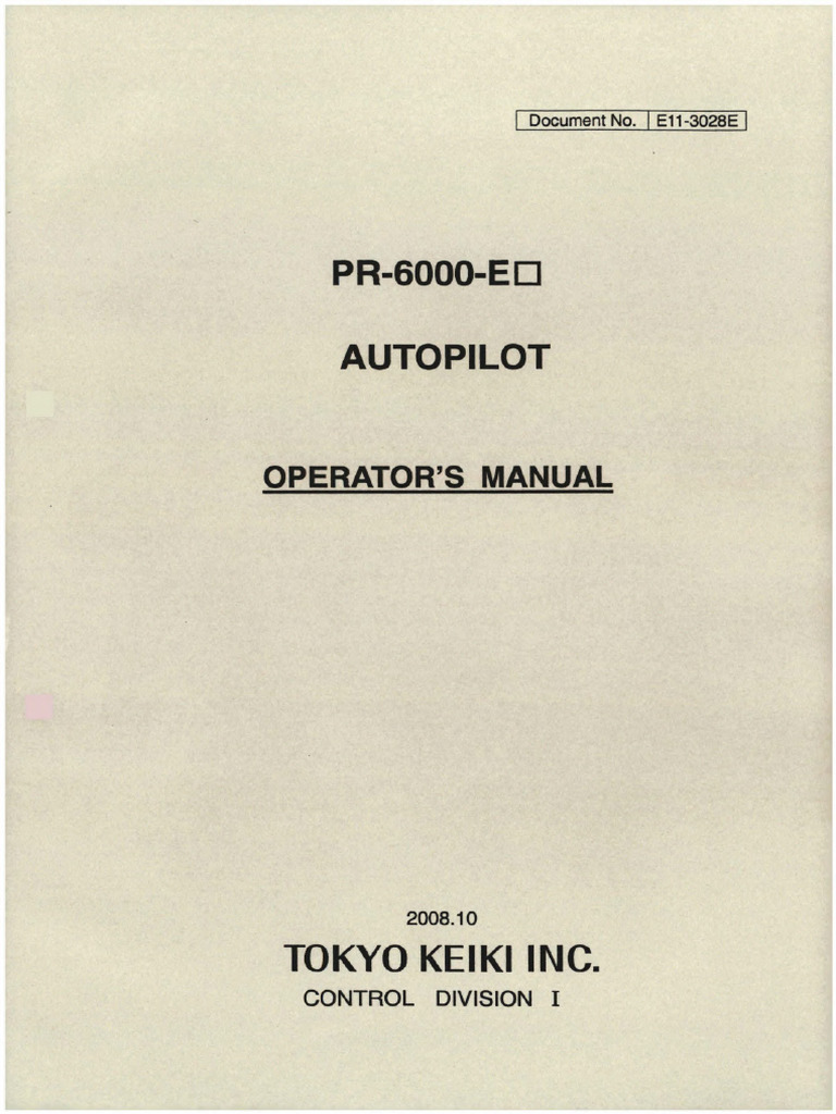 Pr-6000-E Auto Pilot Operator's Manual | PDF | Computer Engineering | Manufactured Goods