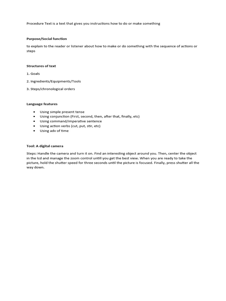 Procedure Text Is A Text That Gives You Instructions How To Do or Make ...