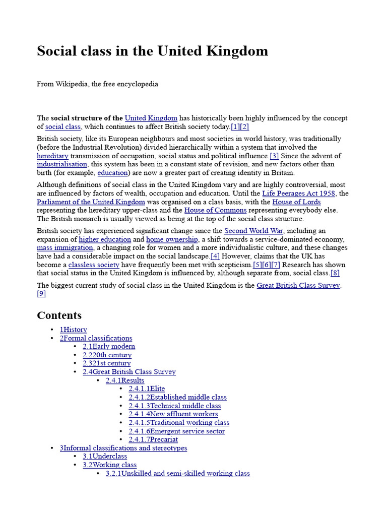 British Class System | PDF