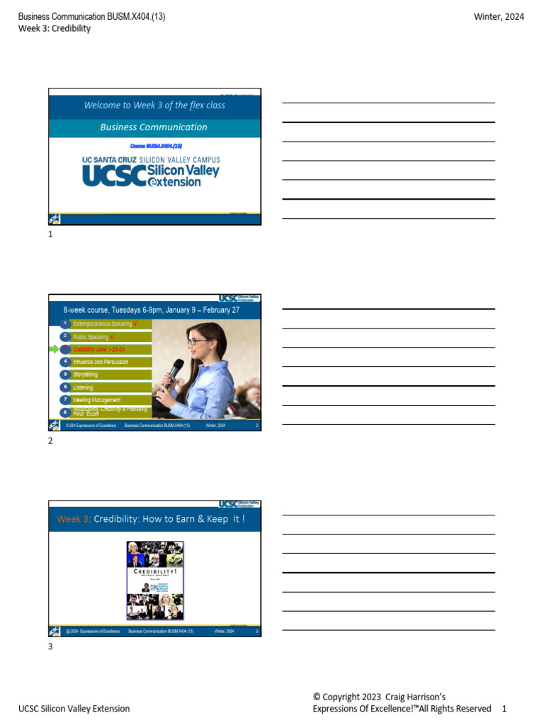 Wk-3 BusComm - Credibility 3-Up Handout | PDF | Credibility | Communication