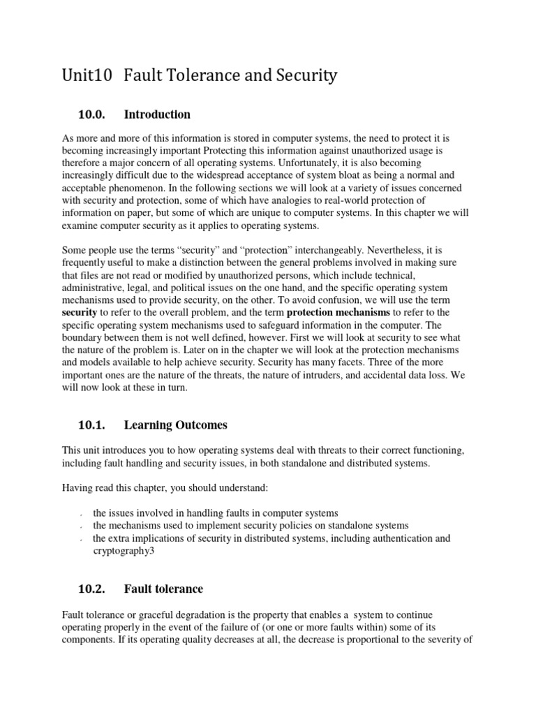 OS Security & Fault Tolerance | PDF | Public Key Cryptography | Key ...