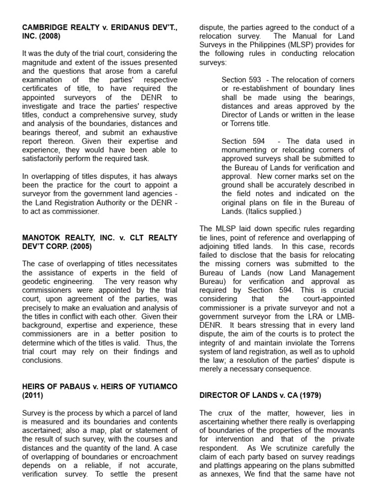 Overlapping of Titles Juris | PDF | Surveying | Title (Property)