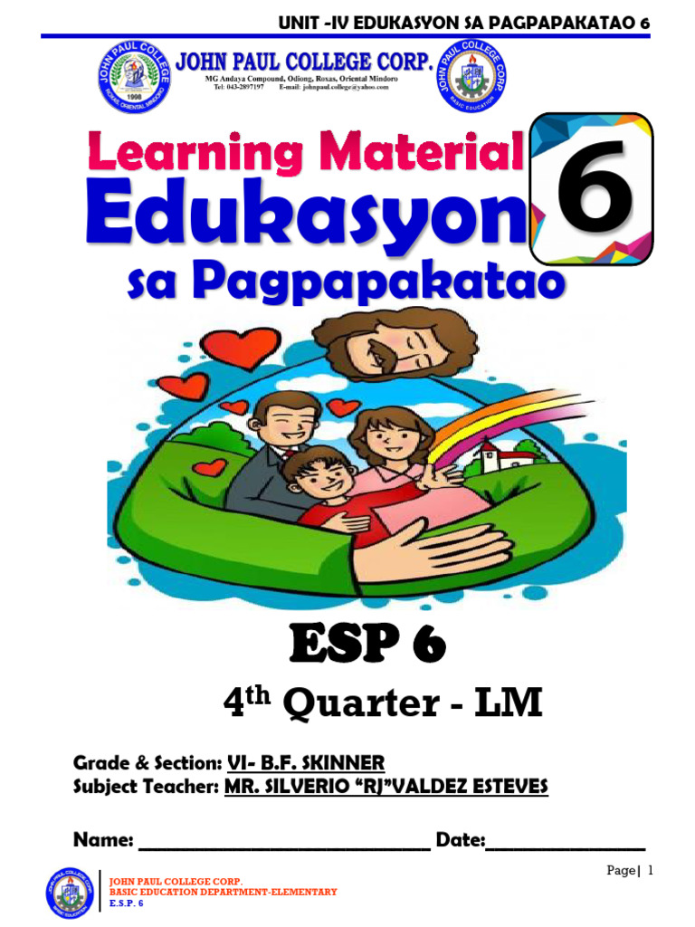 Esp 6 LM Quarter 4 | PDF