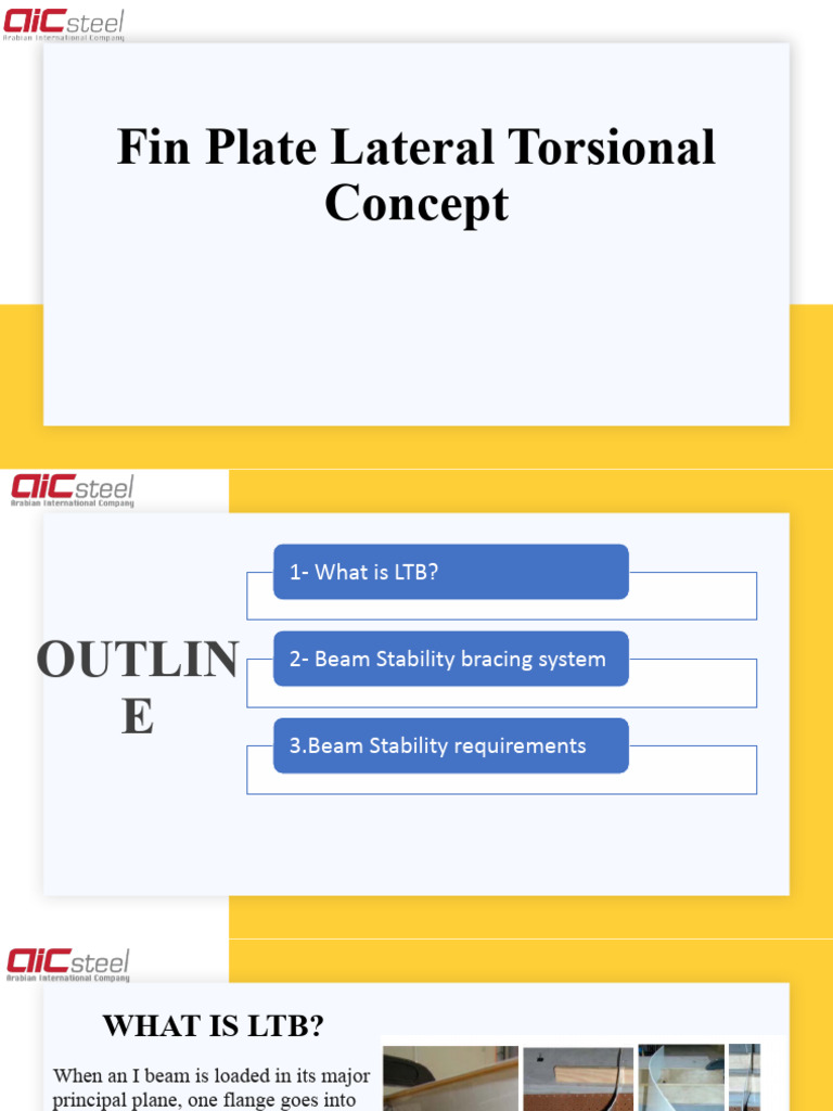 Fin Plate Lateral Torsional Concept | PDF | Beam (Structure) | Buckling