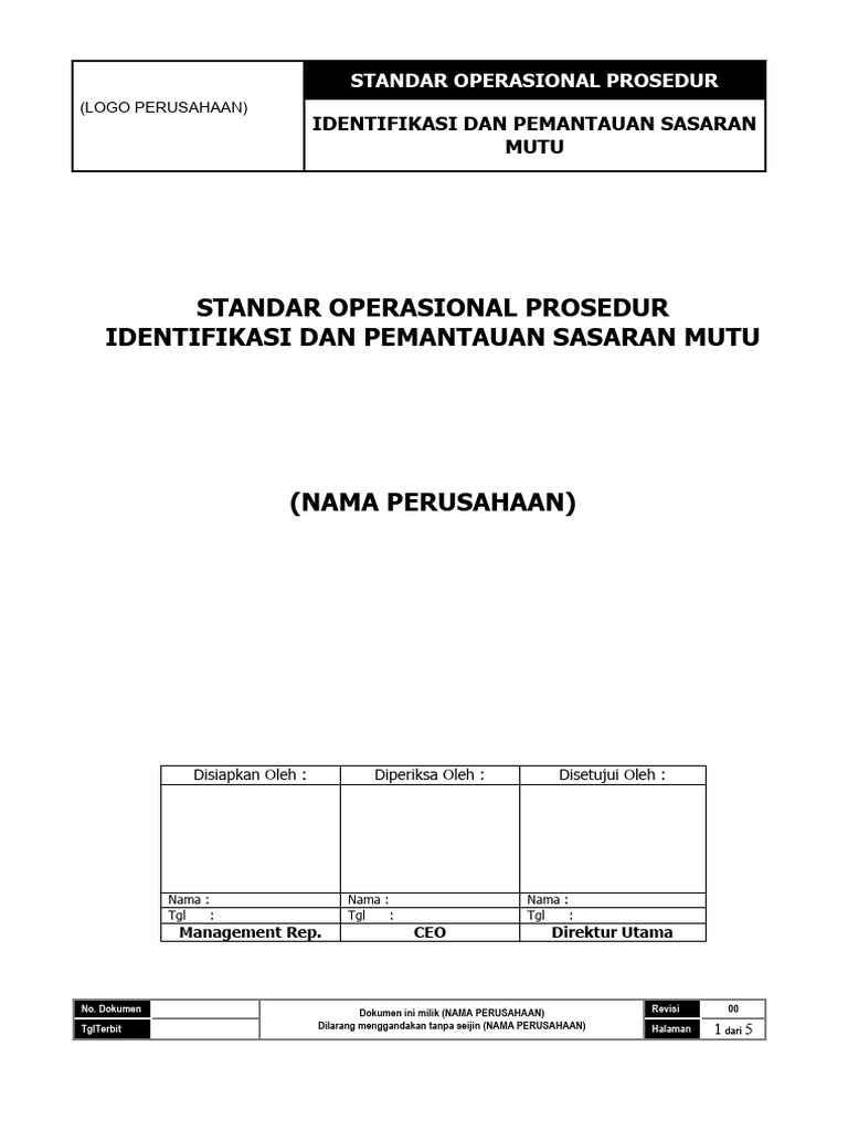 Identifikasi Dan Pemantauan Sasaran Mutu | PDF