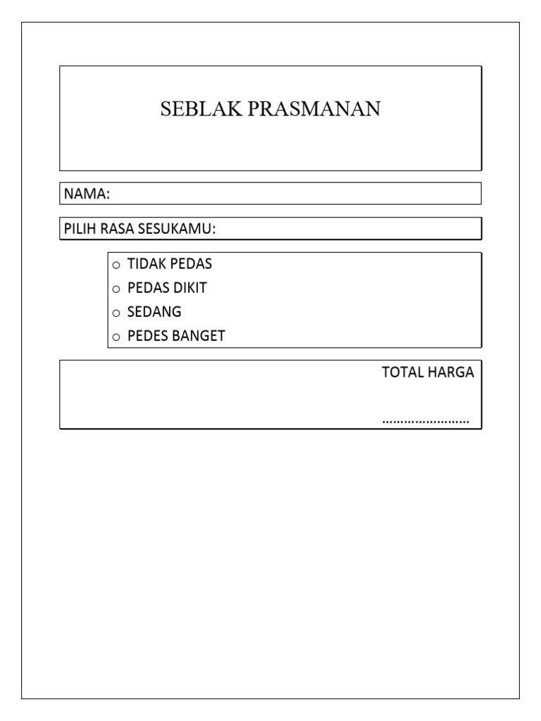 Seblak Prasmanan Ana Titip | PDF