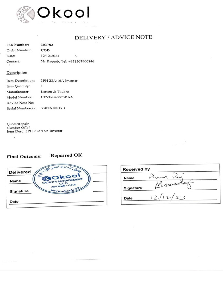 Work Completion Report PDF