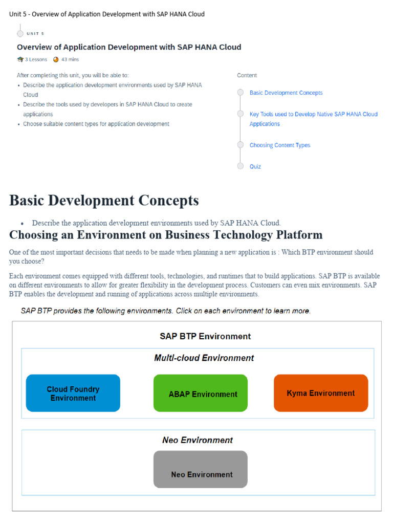SAP HANA Cloud - Foundation - Unit 5 | PDF | Databases | Cloud Computing