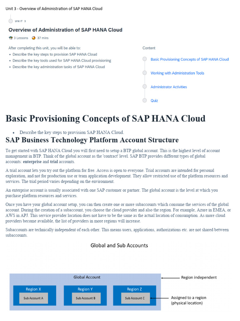 SAP HANA Cloud - Foundation - Unit 3 | PDF | Cloud Computing | Databases