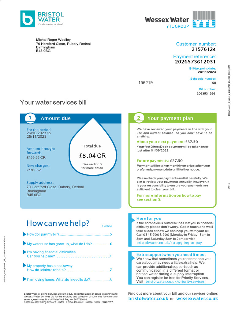 Bristol Water | PDF | Payments | Money