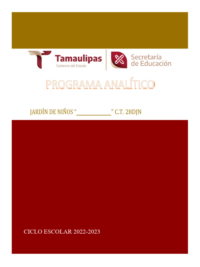 Programa Analítico - Preescolar Ejemplo | PDF | Educación de la primera infancia | Aprendizaje
