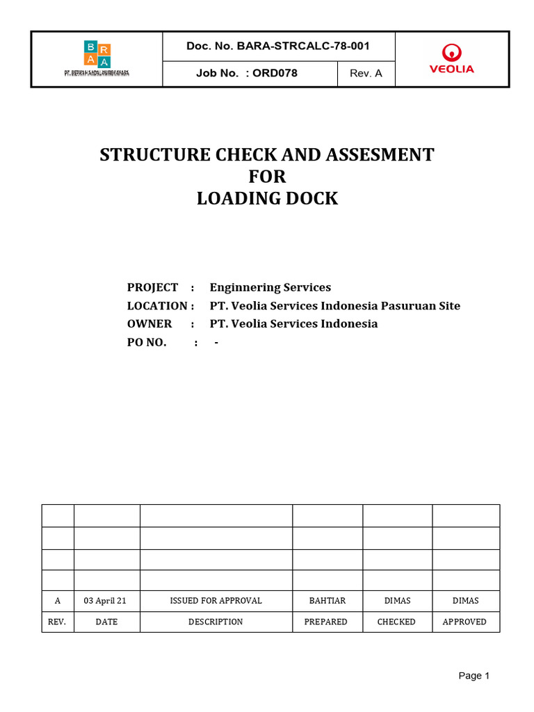 Structure Calculation of Loading Dock | PDF | Strength Of Materials | Applied And ...