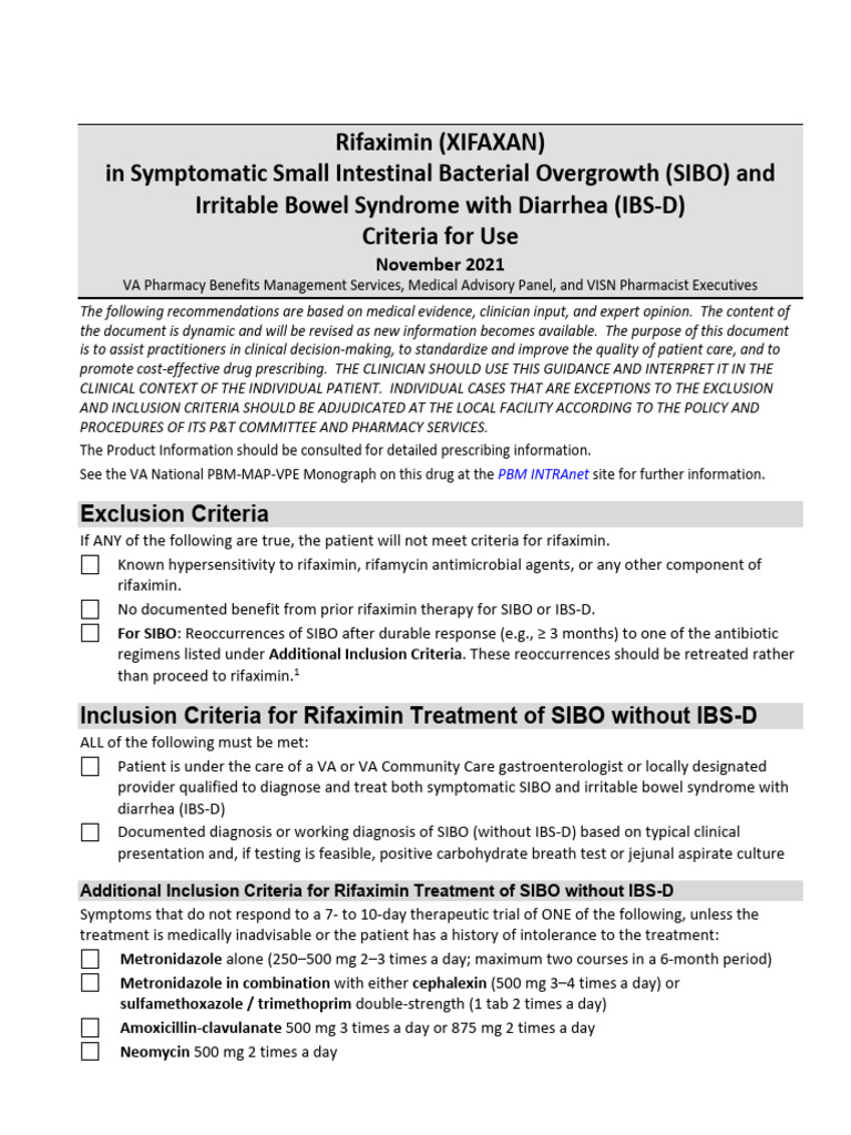 CFU Rifaximin XIFAXAN in SIBO and IBS D Nov2021 | PDF | Irritable Bowel ...