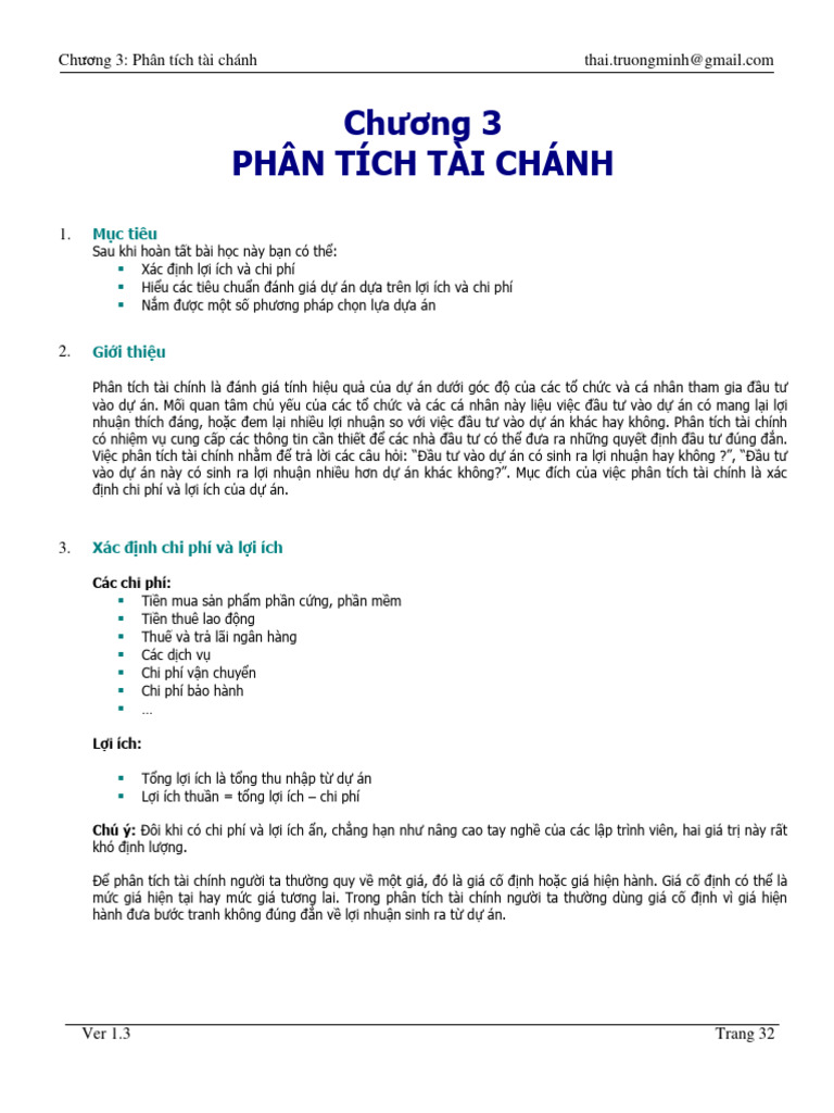 Chapter 3 - Phan Tich Tai Chanh | PDF