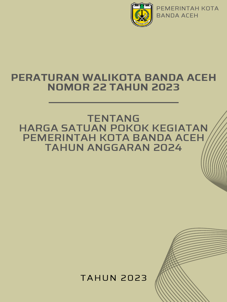 Peraturan Walikota Nomor 22 Tahun 2023 | PDF