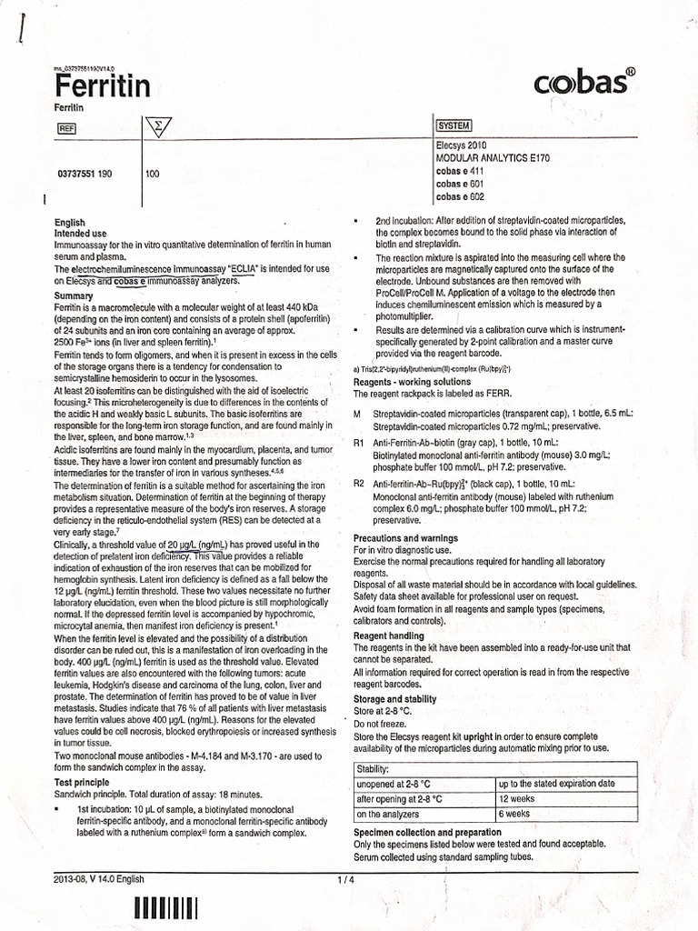 Ferritin Method | PDF