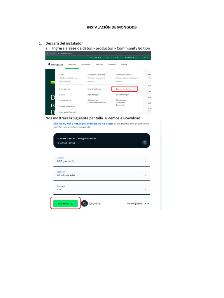 Instalación de MongoDB | PDF