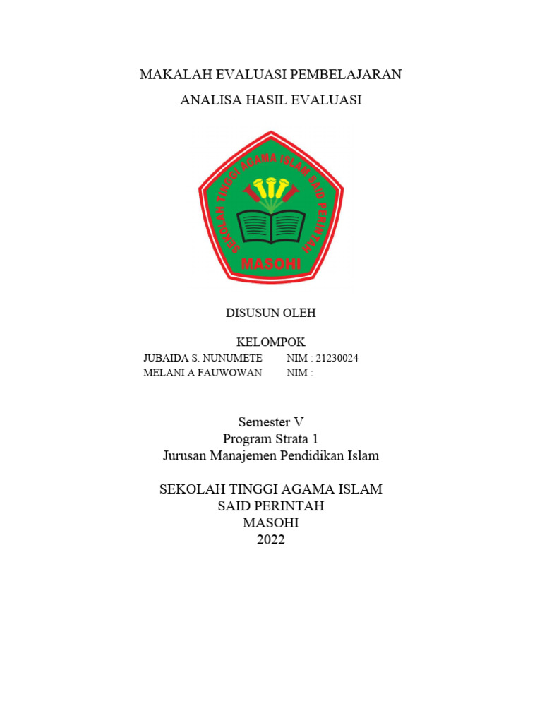 Makalah Evaluasi Pembelajaran | PDF