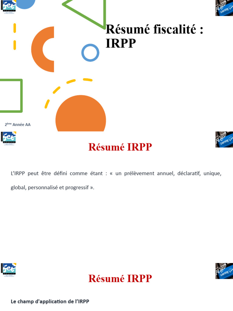 Résumés IRPP | PDF | Impôt sur le revenu | Impôts