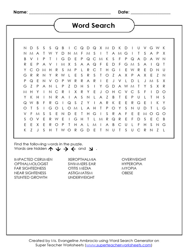 Super Teacher Worksheets Word Search | PDF