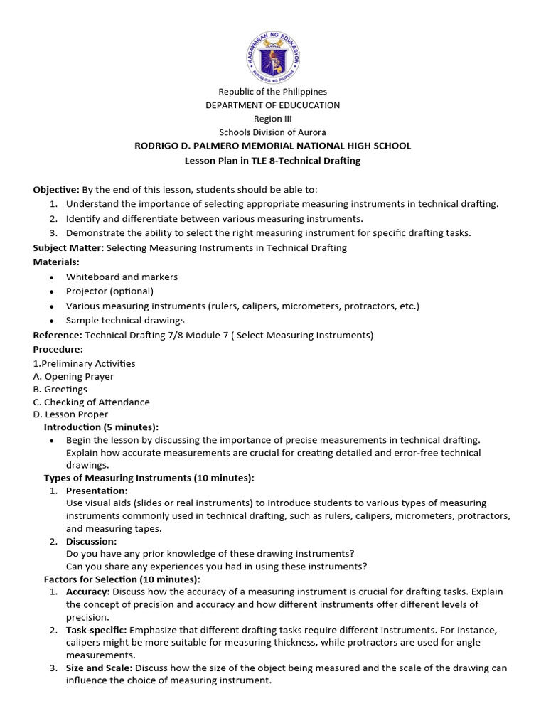 Cot Tle 8-Technical Drafting | PDF | Accuracy And Precision | Understanding