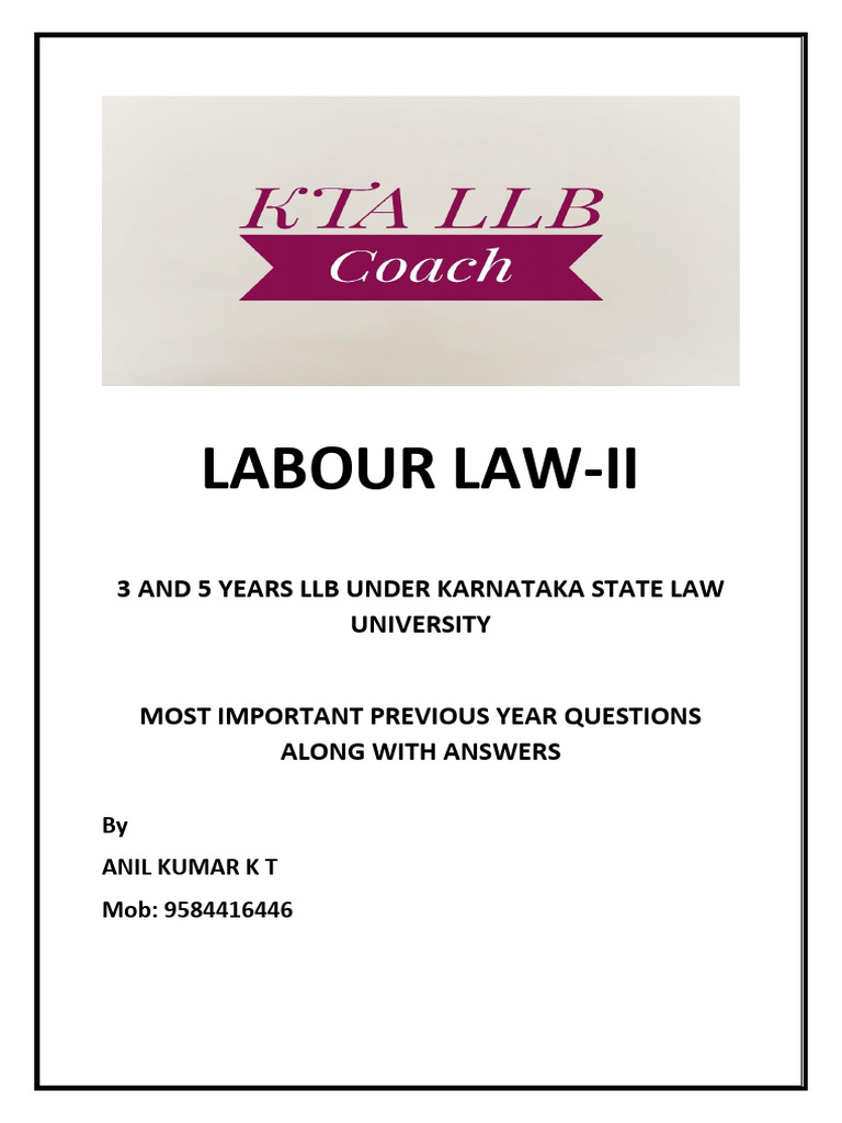 Labour Law II: Key Questions & Answers | PDF | Cost Of Living | Salary