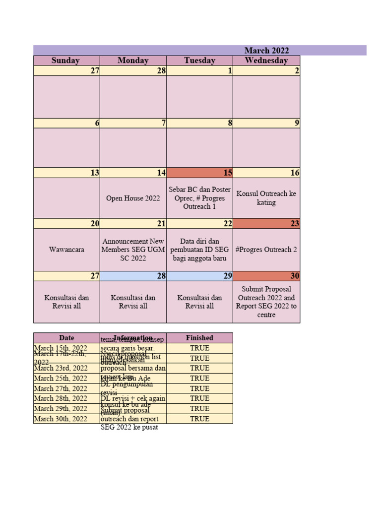 Annual Calendar of SEG UGM SC 2022 | Download Free PDF | Human ...