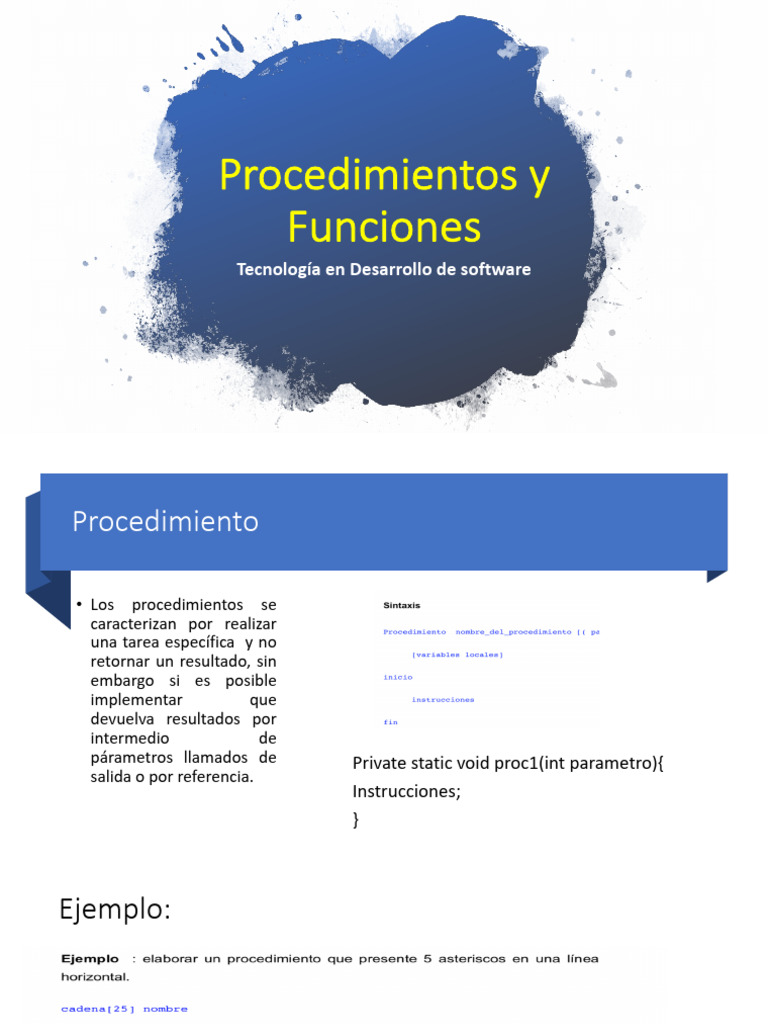Procedimiento y Funciones | PDF